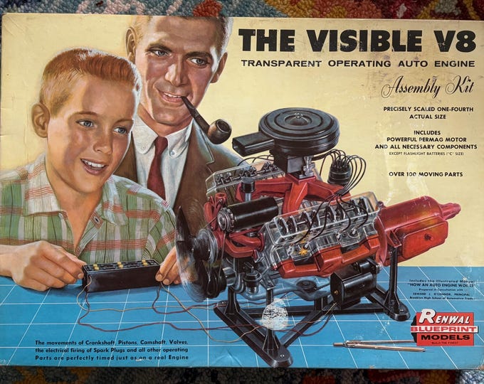 1960 Renwal the Visible V8 Engine Assembly Kit - Never Used or ...