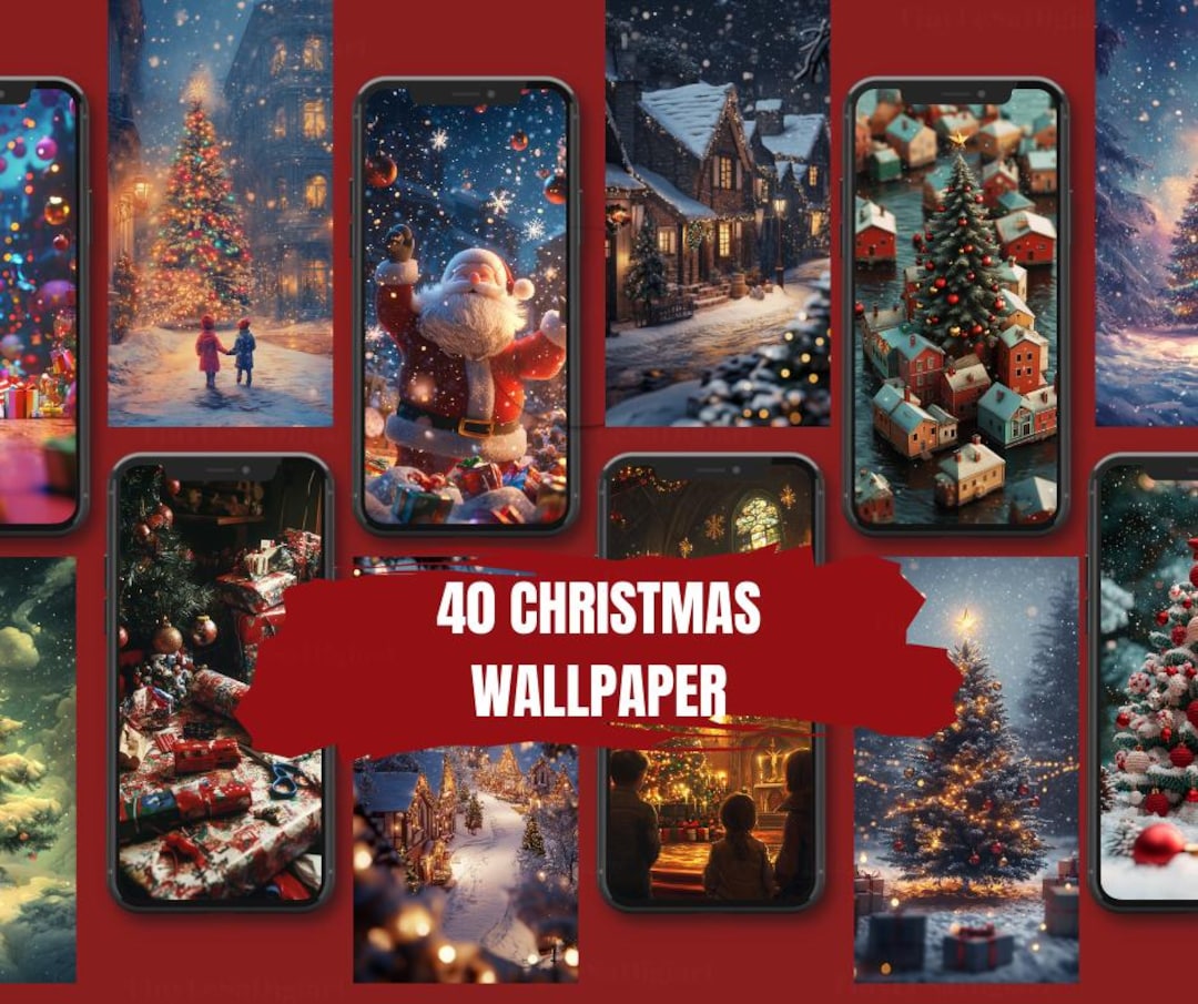 40 Christmas Wallpapers Festive Digital Phone Backgrounds Holiday ...