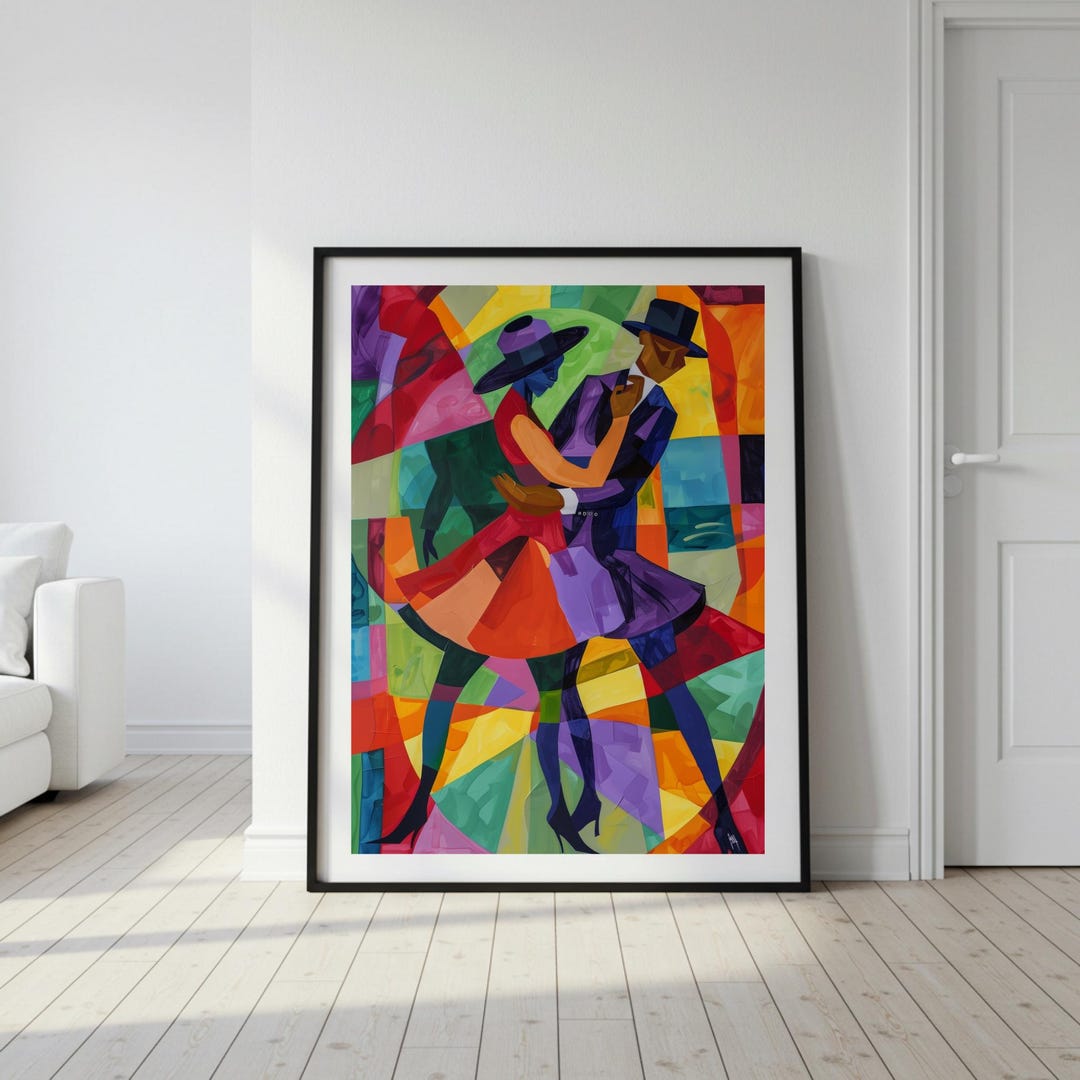 Cubist Dance Wall Art Digital Download, Colorful Tango Painting ...