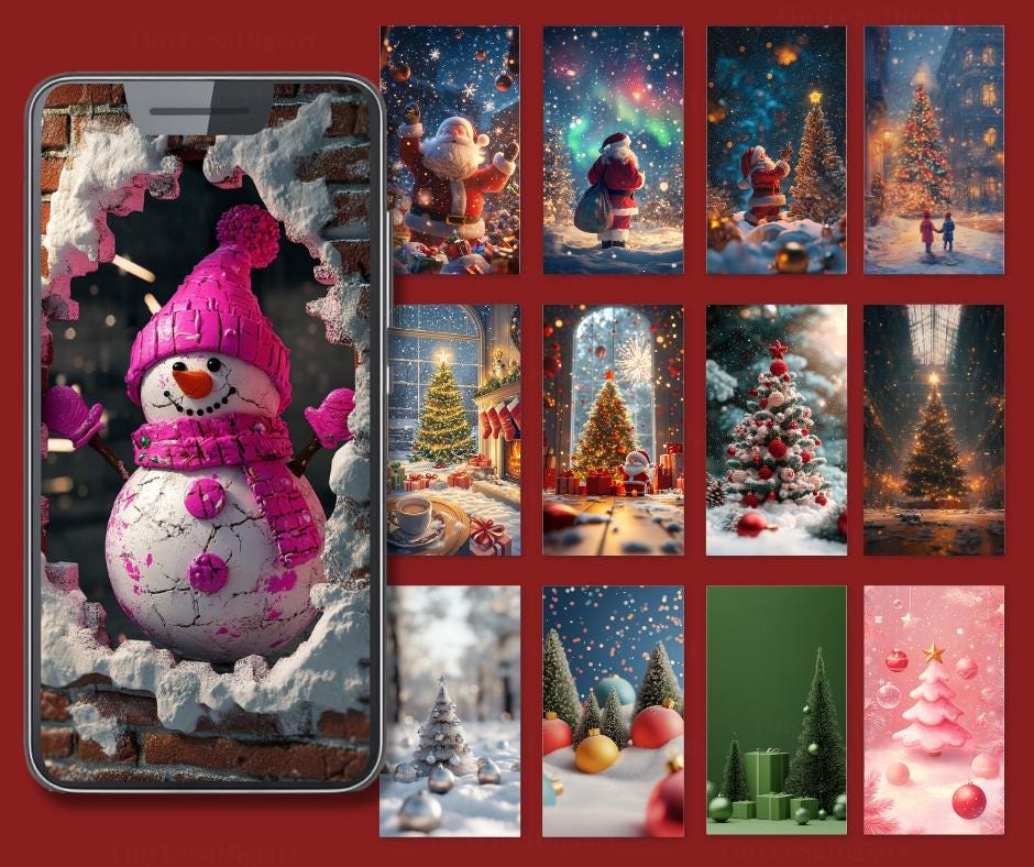 40 Christmas Wallpapers Festive Digital Phone Backgrounds Holiday ...