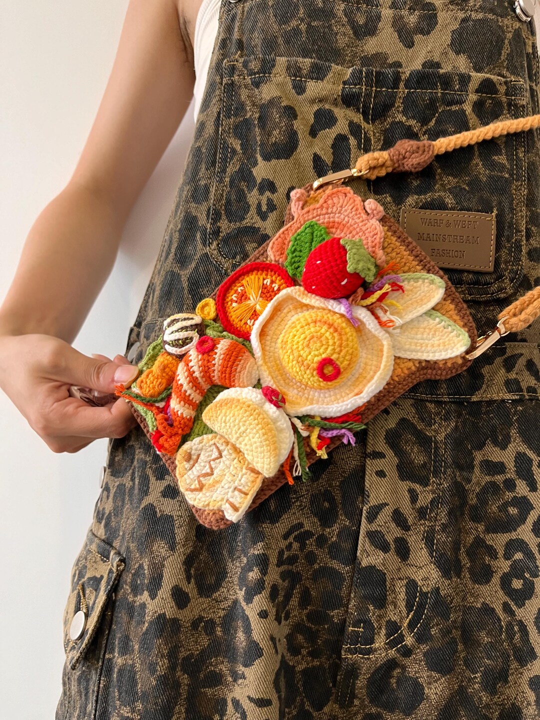 Handmade Crochet Bread Slice Crossbody Bag, Food-themed Purse - Etsy