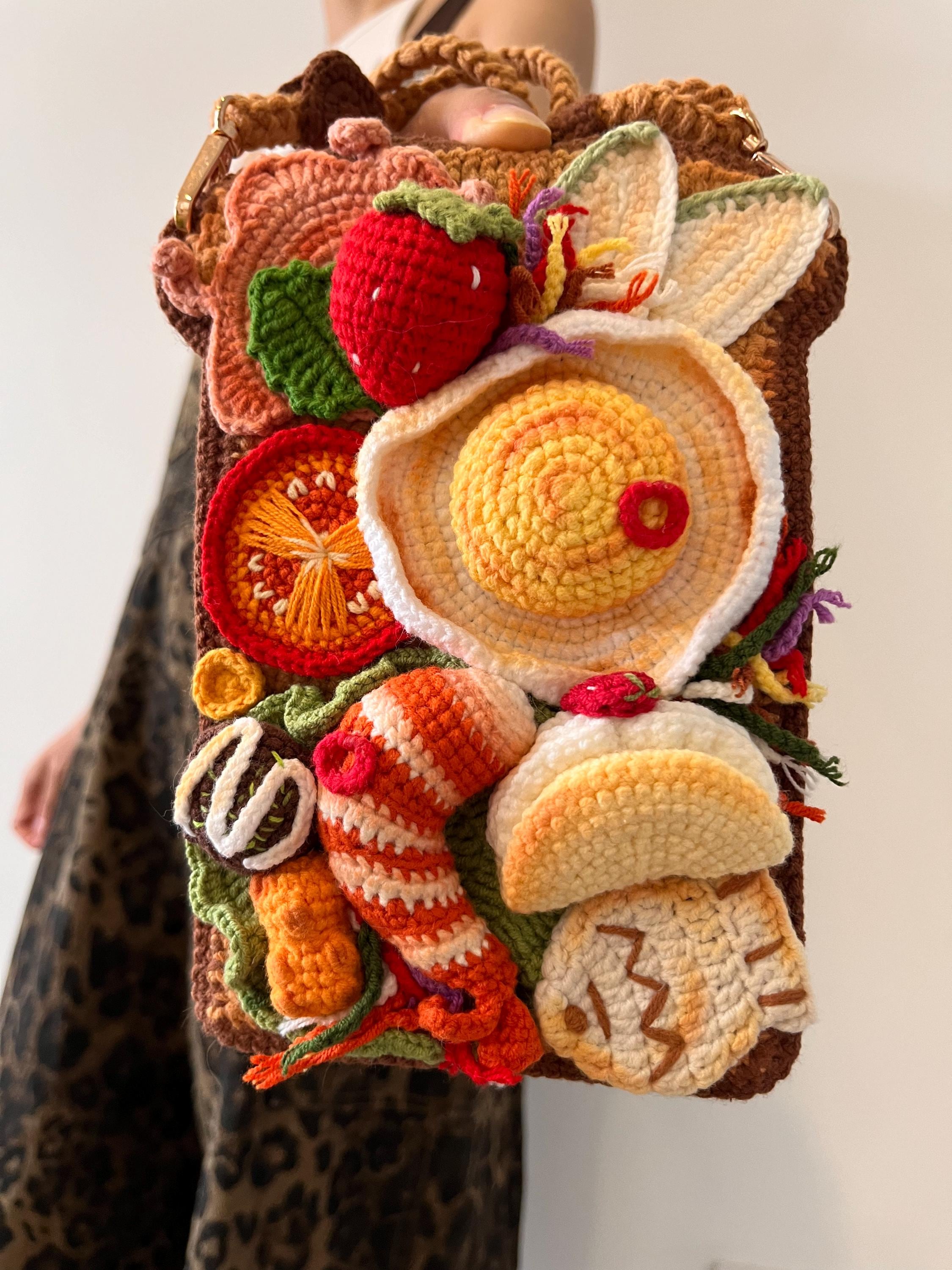 Handmade Crochet Bread Slice Crossbody Bag, Food-themed Purse - Etsy
