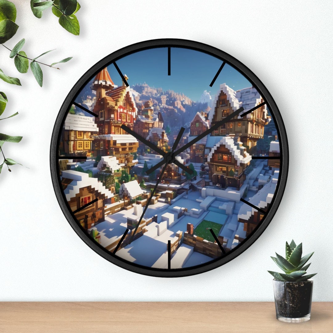 Minecraft Wall Clock, Gaming Room Decor, Kids Bedroom Clock, Video Game ...