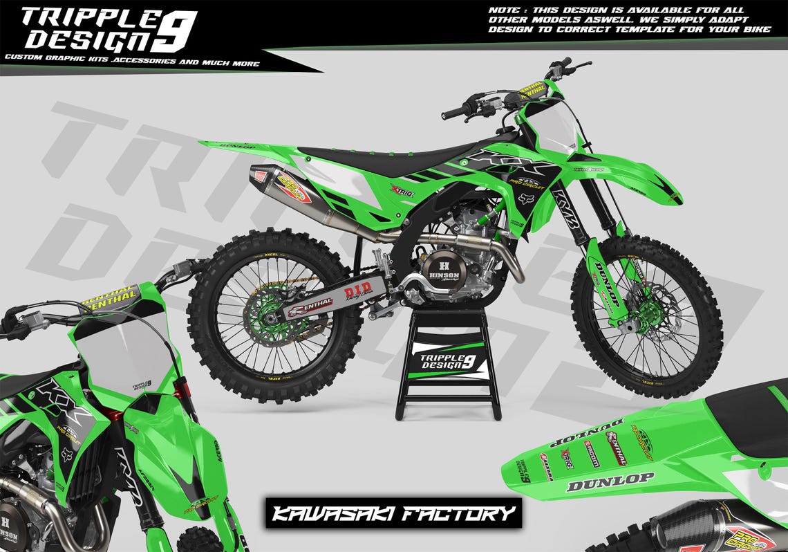 Mx Graphic Kit for Kawasaki KX 250 F 2025 / KX 450 F 2024 - 2025 Full ...