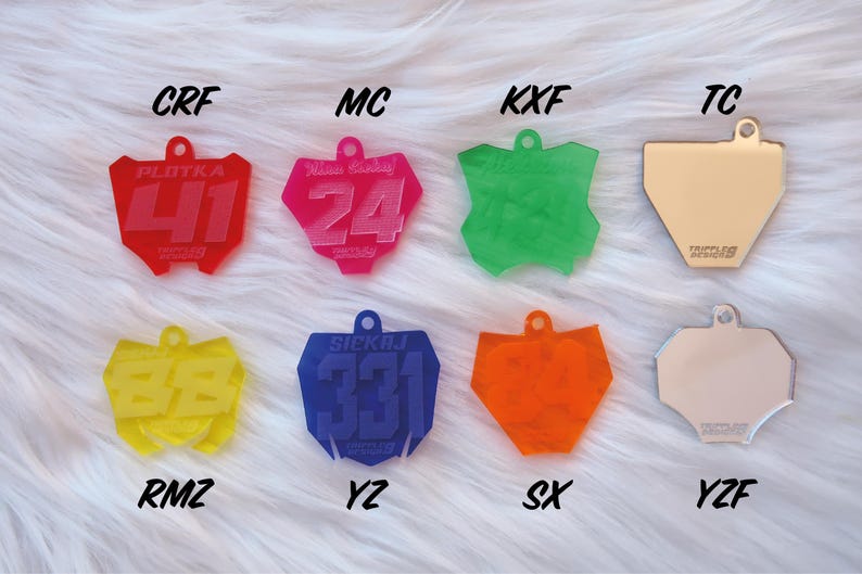 Motocross Plate Personalised Acrylic Keychain /// Enduro Quad GNCC Mtb ...