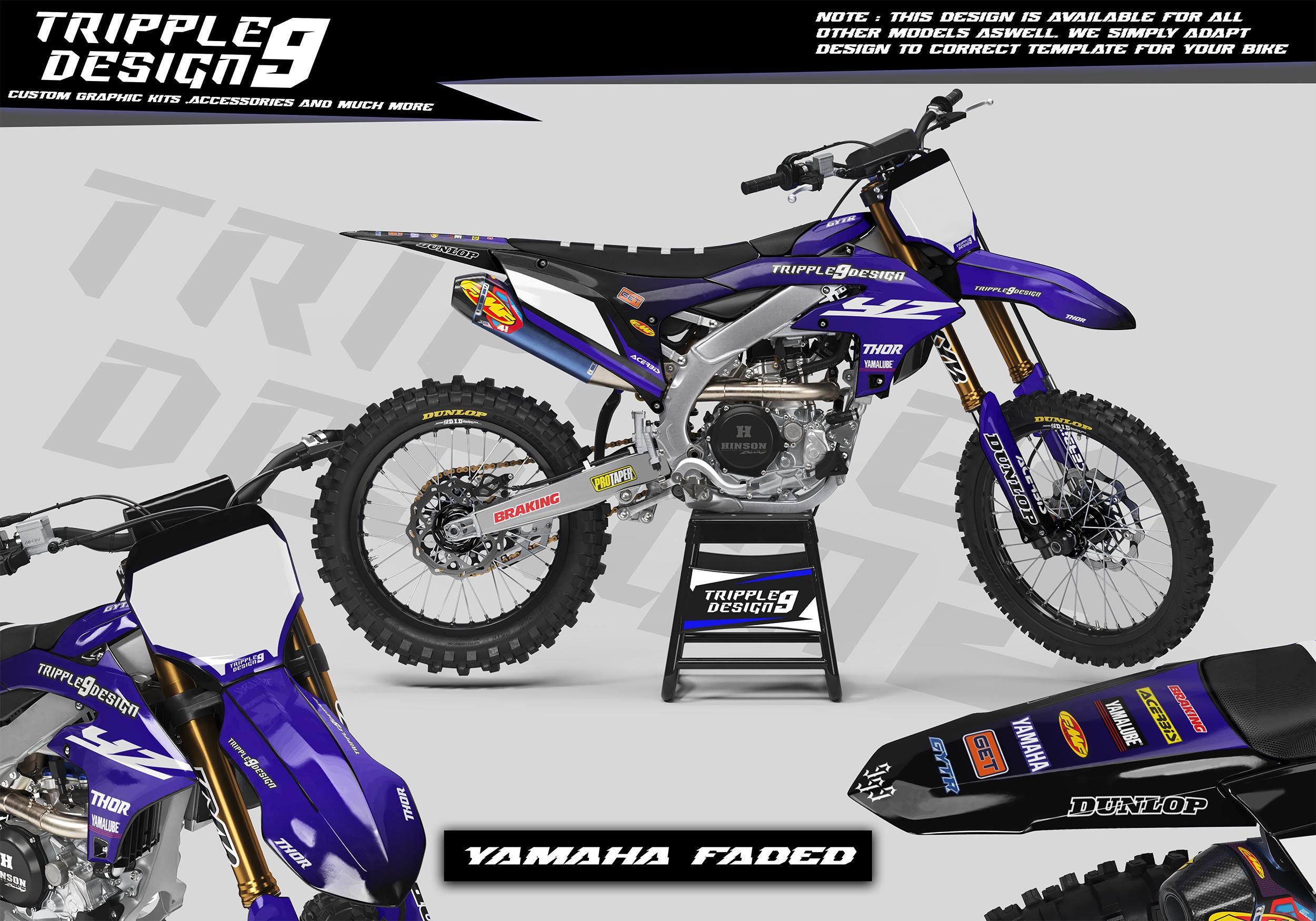 Mx Graphic Kit for Yamaha YZ 250 F 2024-2025 / YZ 450 F 2023-2025 Full ...