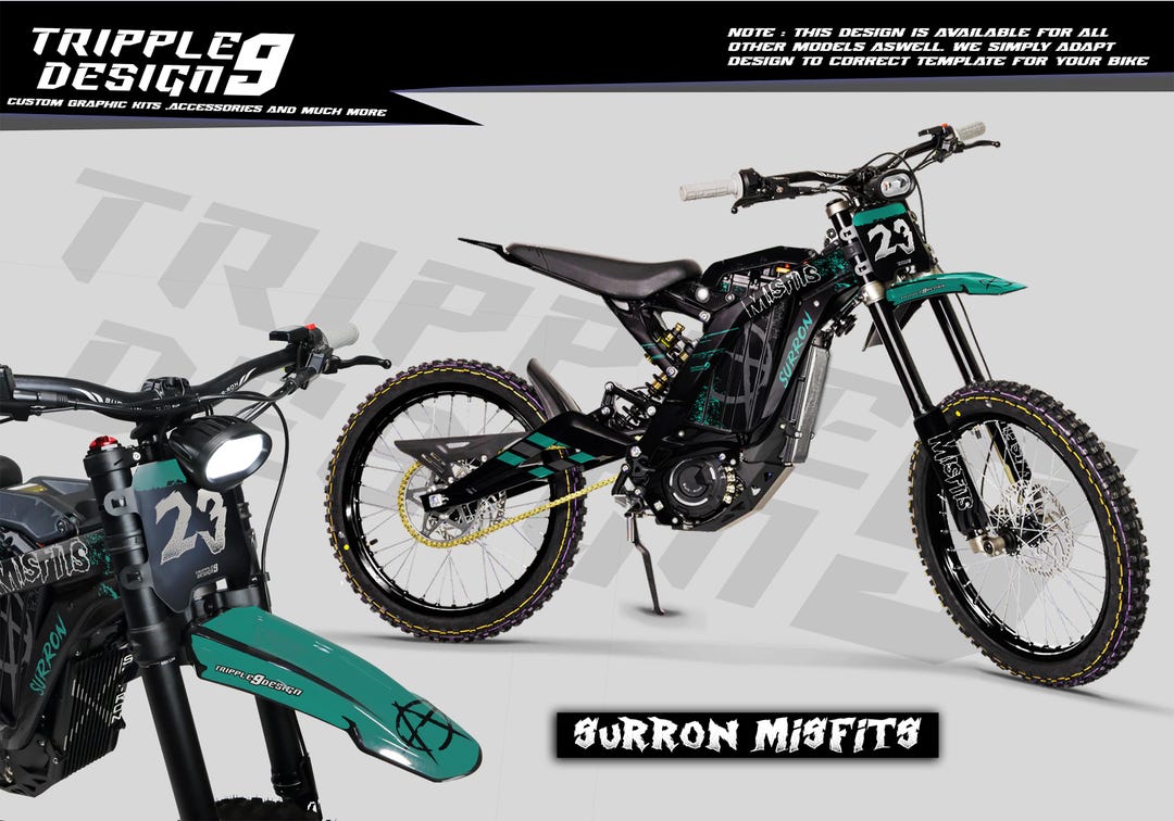 Full Graphic Kit for Surron Light Bee / Ebike Wrap With Rider Id and ...