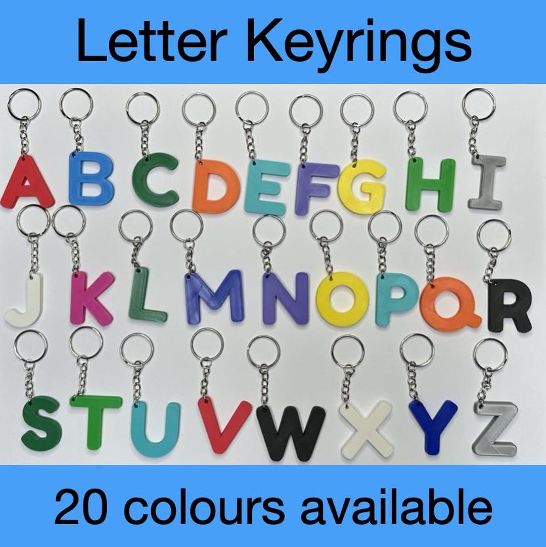 Personalised 3D Printed Letter Keyrings – Custom Initial Keychains ...
