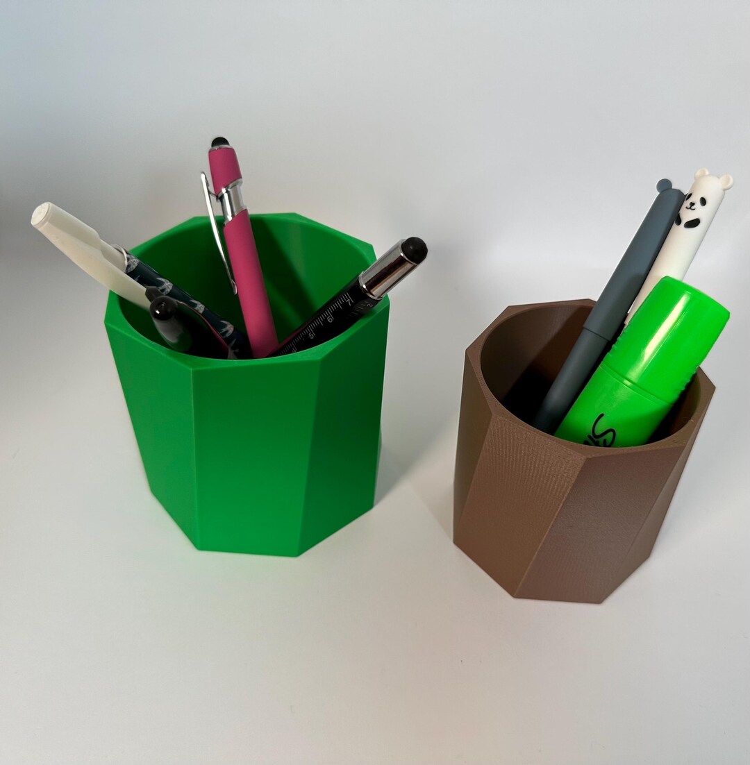 Twisted Octagon Pen Pot - 3D Printed Desk Organiser for Pens, Pencils ...