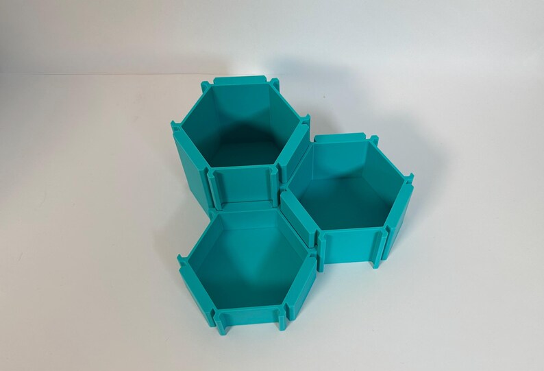 Modular Interlocking Hexagon Desk Organiser - Customisable Desk Storage ...