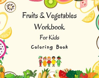 26 Pages A-Z Fruits and Vegetables Colouring Book Digital Download - Etsy