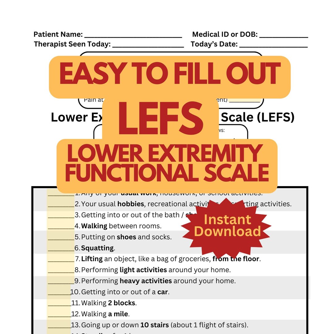Physical Therapy & Occupational Therapy - LEFS - Lower Extremity ...