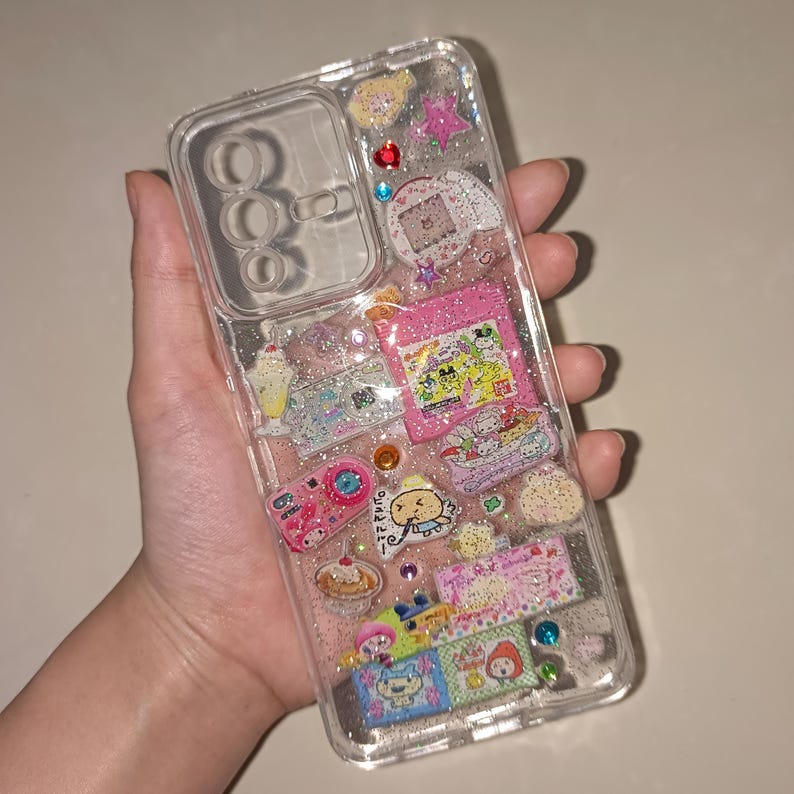 Y2K Kawaii Glitter Resin Phone Case | Japanese Juminicore Aesthetic ...