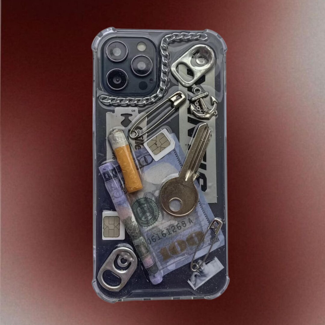 Handmade Money Aesthetic Phone Case, Grunge and Gothic Resin Phone Case ...