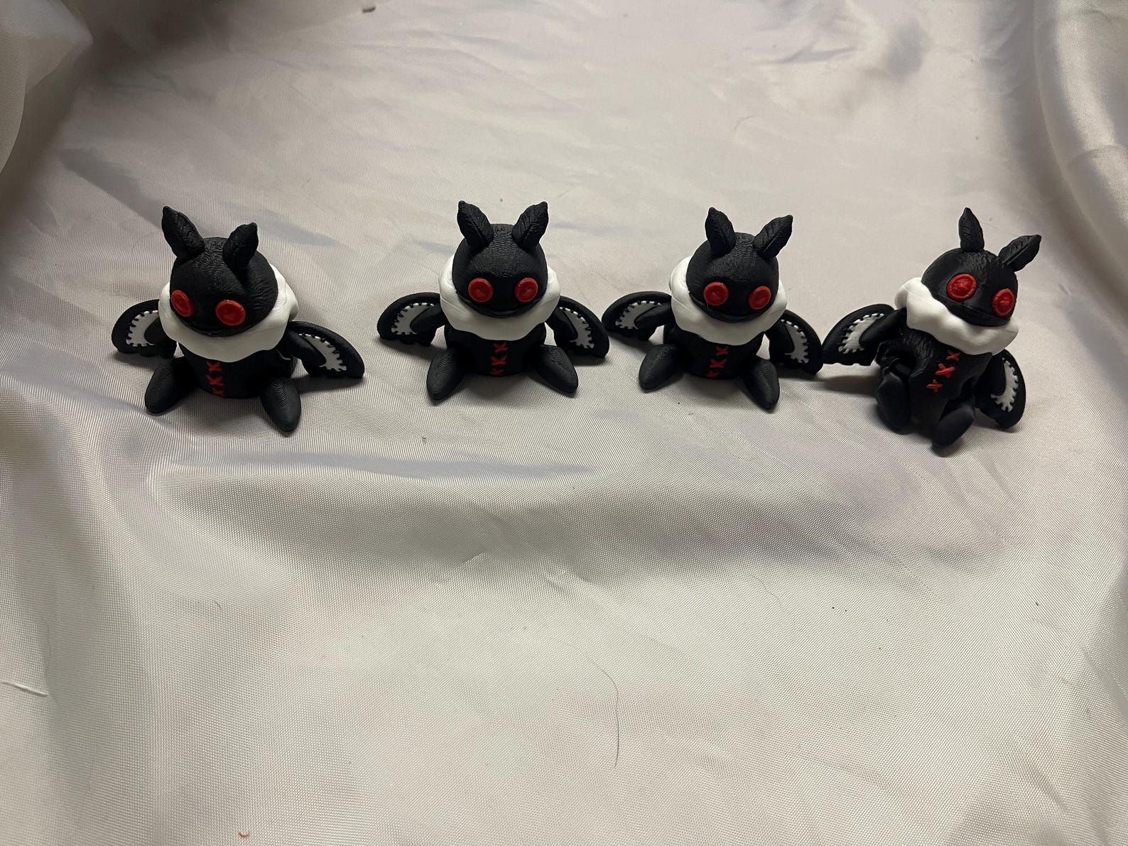 3D Printed Mothman Stuffed Animal With Stitching & Red Button Eyes ...