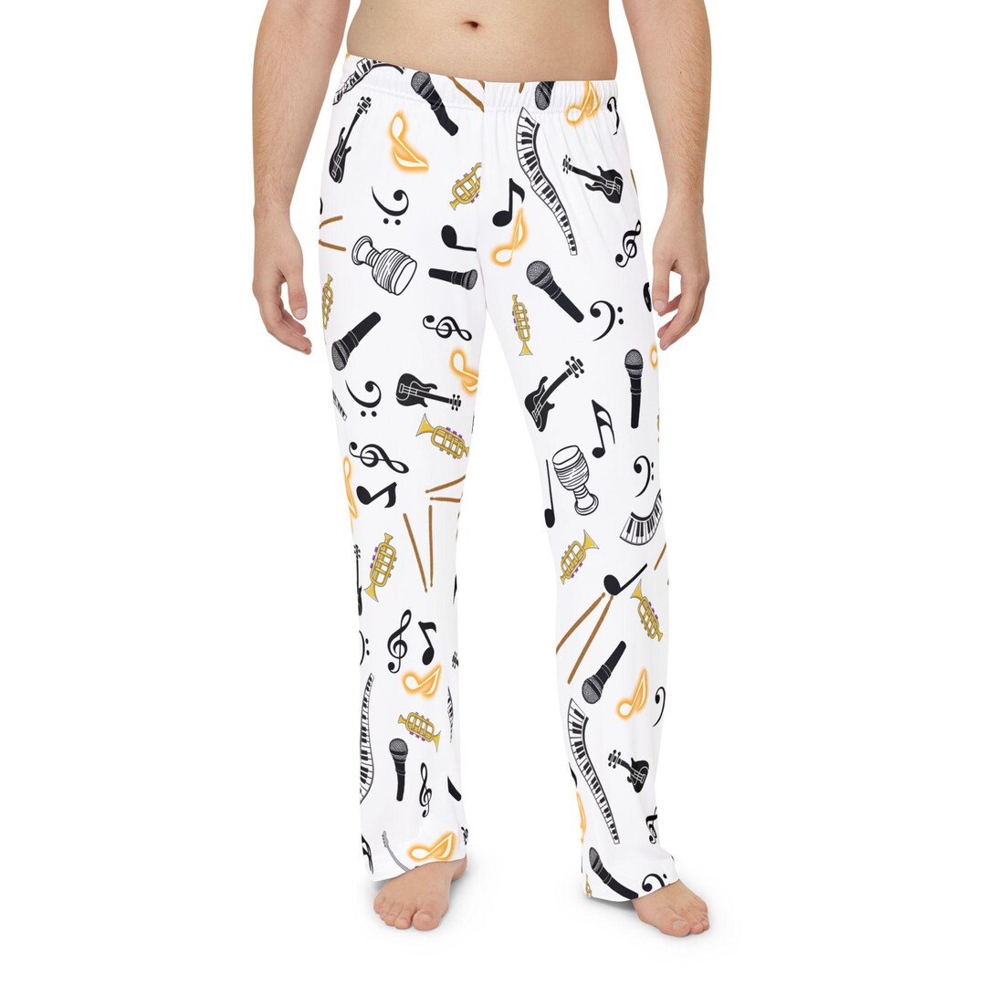 Musical Notes Pajama Pants: Men's Cozy Lounge Wear - Etsy
