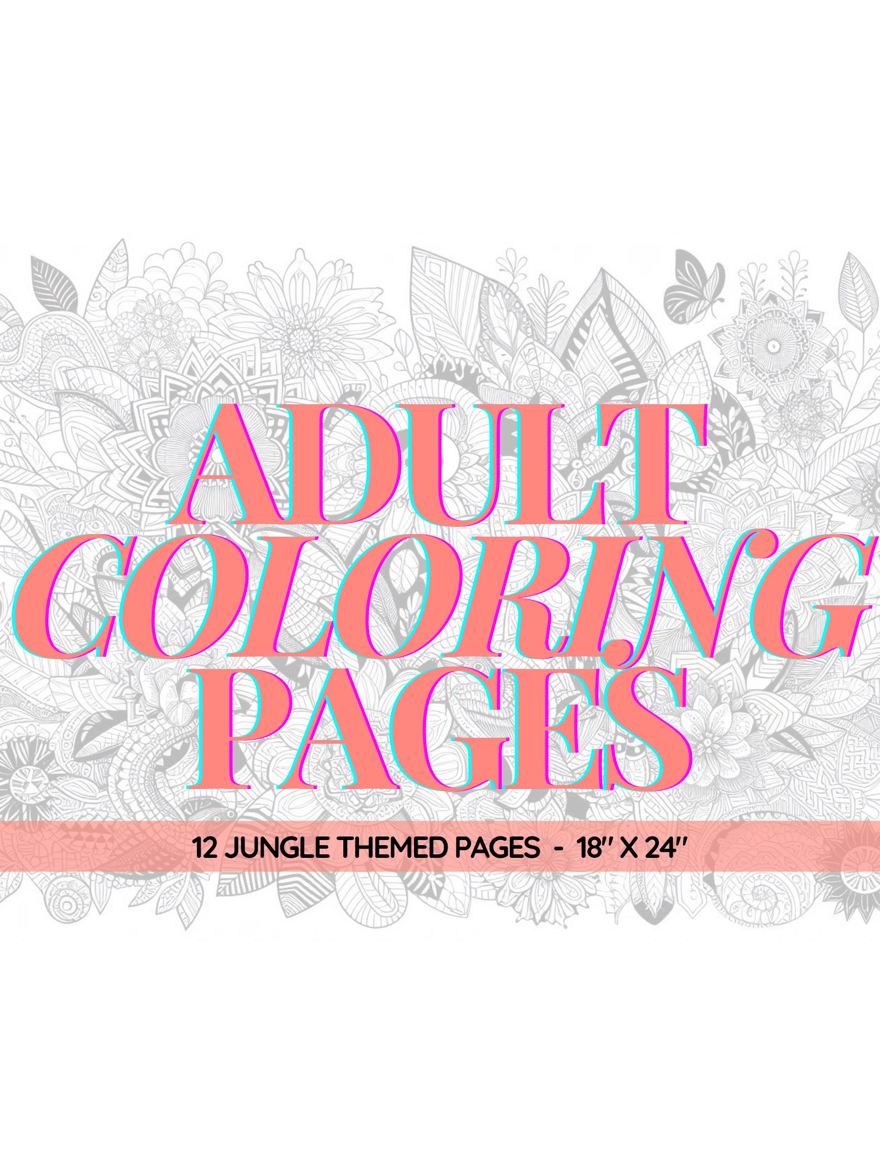 Adult Jungle Coloring Book Pages - Etsy