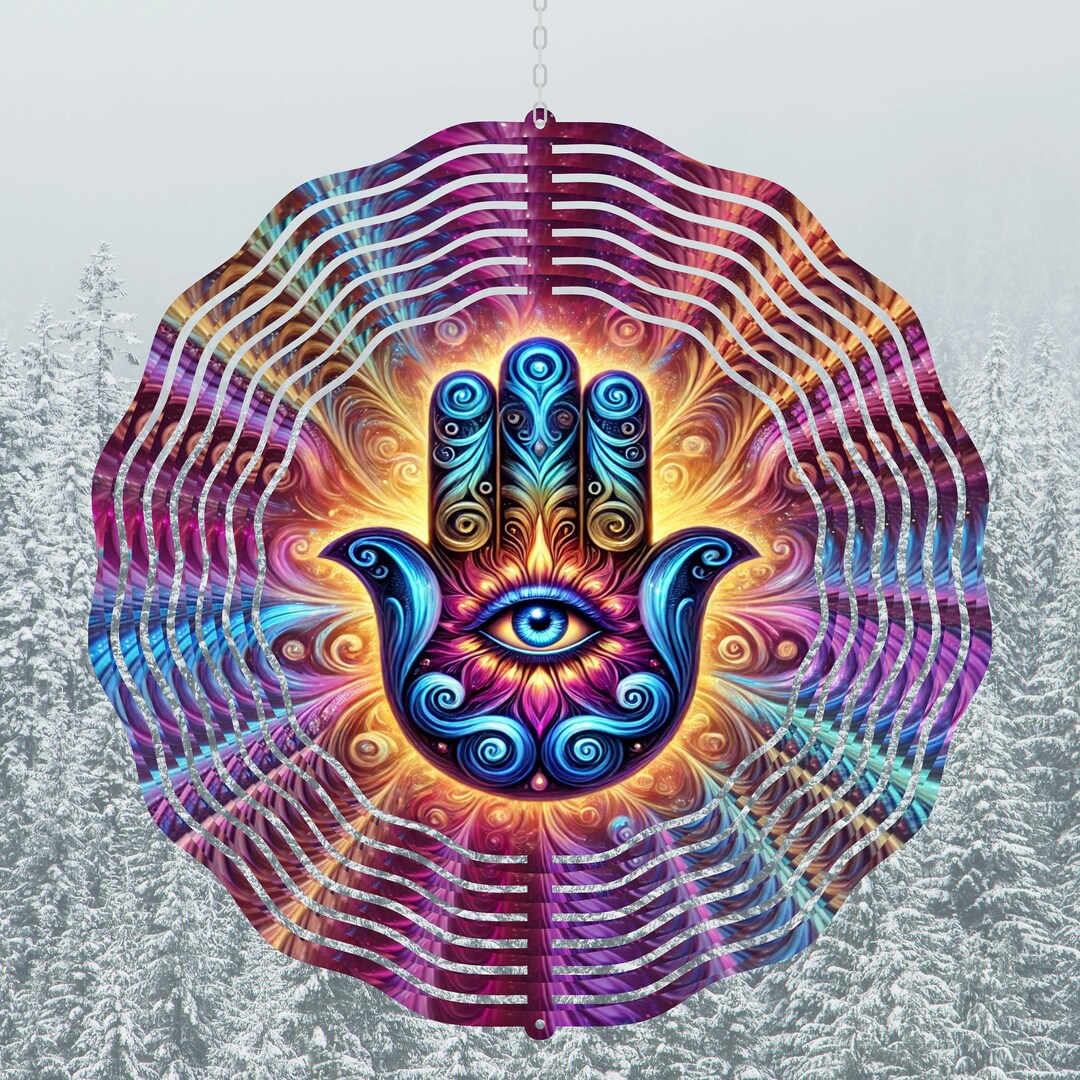 Hamsa Hand Wind Spinner Digital Design | 5PNG Files | DIY Wind Spinner ...