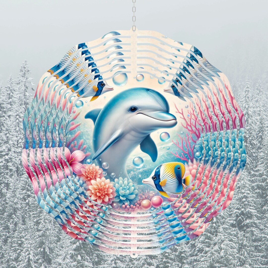 Cute Dolphin Wind Spinner Digital Design | 5 PNG Files | DIY Wind ...