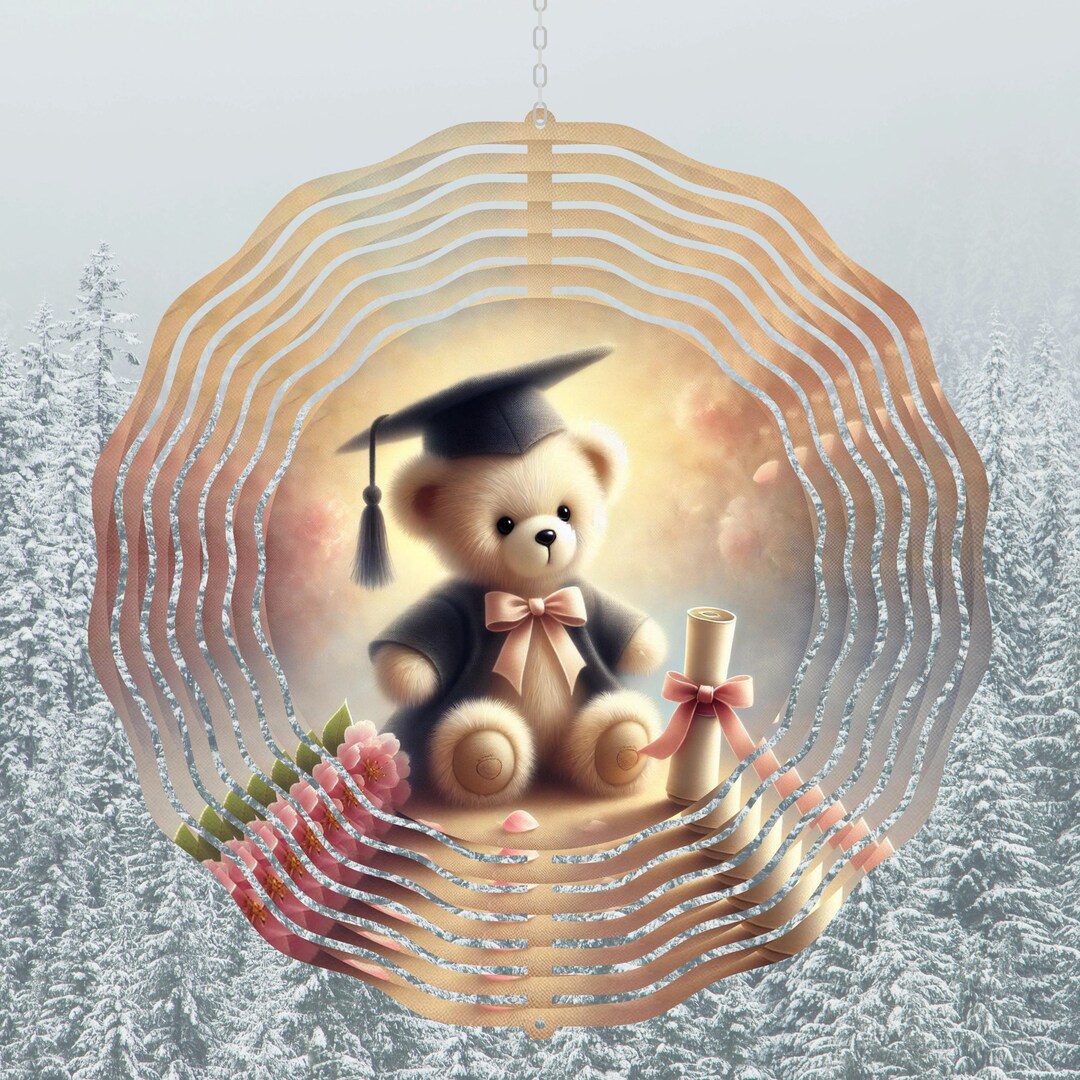 Girl Graduation Bear Wind Spinner Digital Download | 5 PNG Files | DIY ...