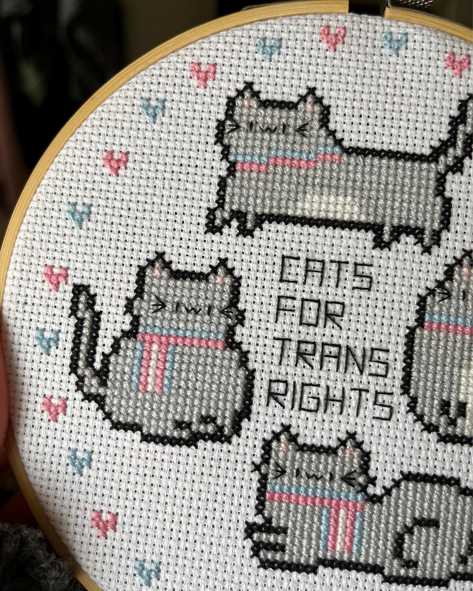 Cats for Trans Rights Transgender Cross Stitch Pattern - Trans Pride ...