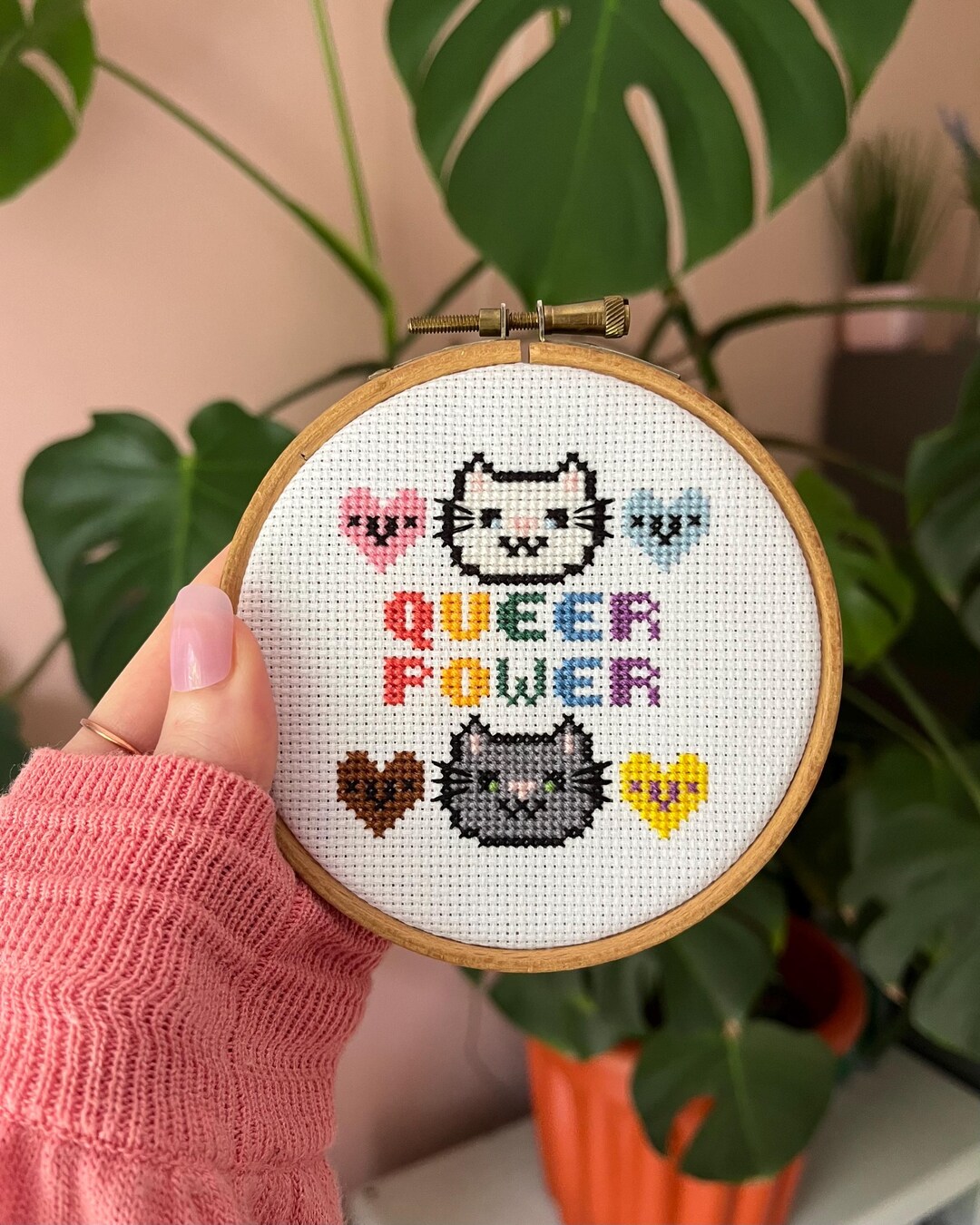 QUEER POWER LGBTQIA+ Pride Cross Stitch Pattern - Progress Pride Flag ...