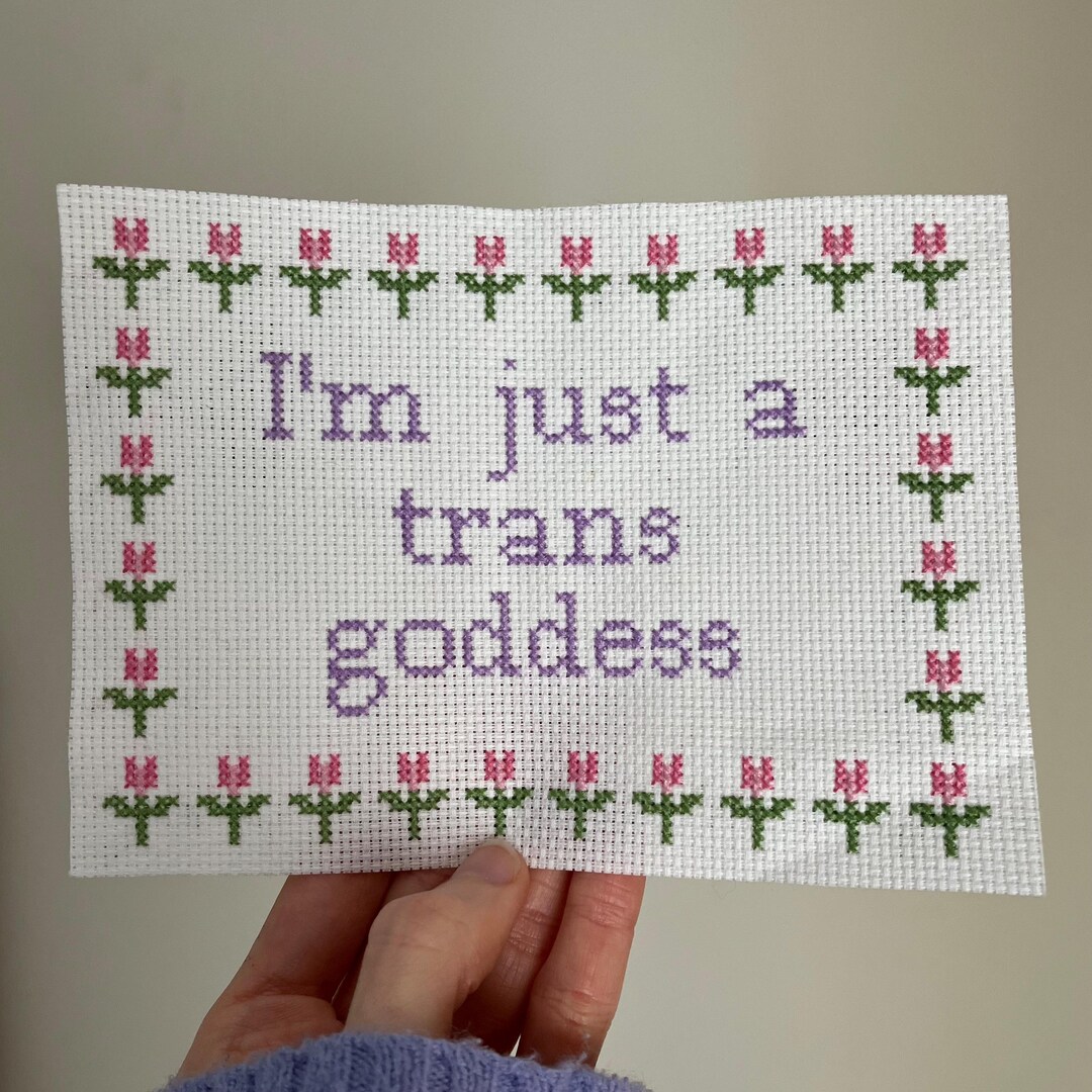 I'm Just a Trans Goddess Cross Stitch Pattern Pretty Tulip Cross Stitch ...