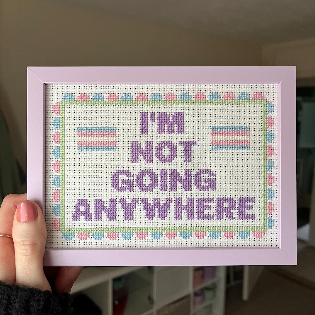 I'm Not Going Anywhere Transgender Pride Cross Stitch PDF Pattern ...