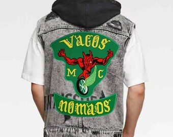 Vagos MC Nomads Large Embroidery Motorcycle Biker Patch Badge Denim ...