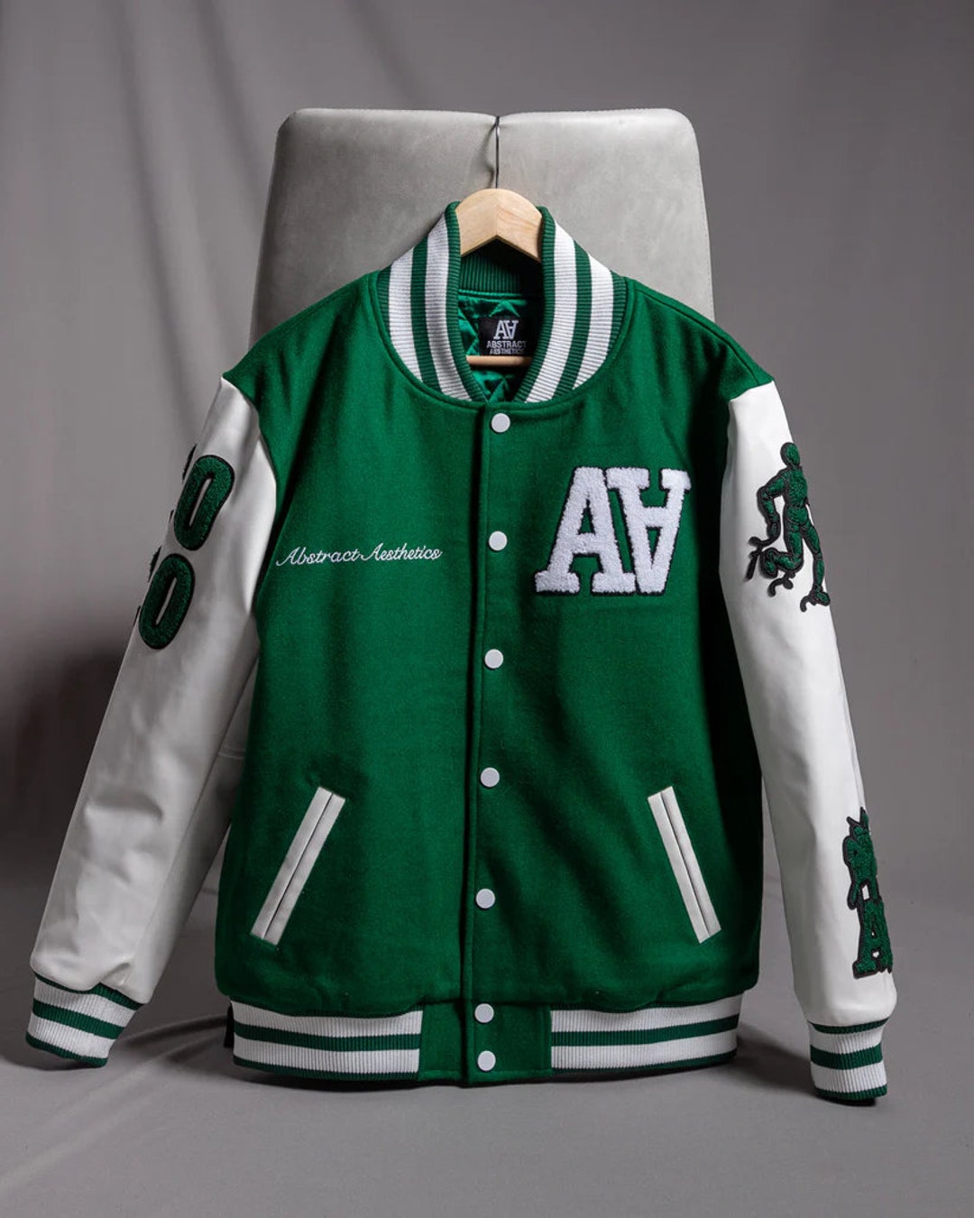 A Anniversary Varsity Green Double Letterman Jacket Customized - Etsy