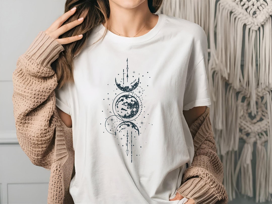 Mystic Moon Phase Shirt: Celestial Boho T-shirt - Etsy