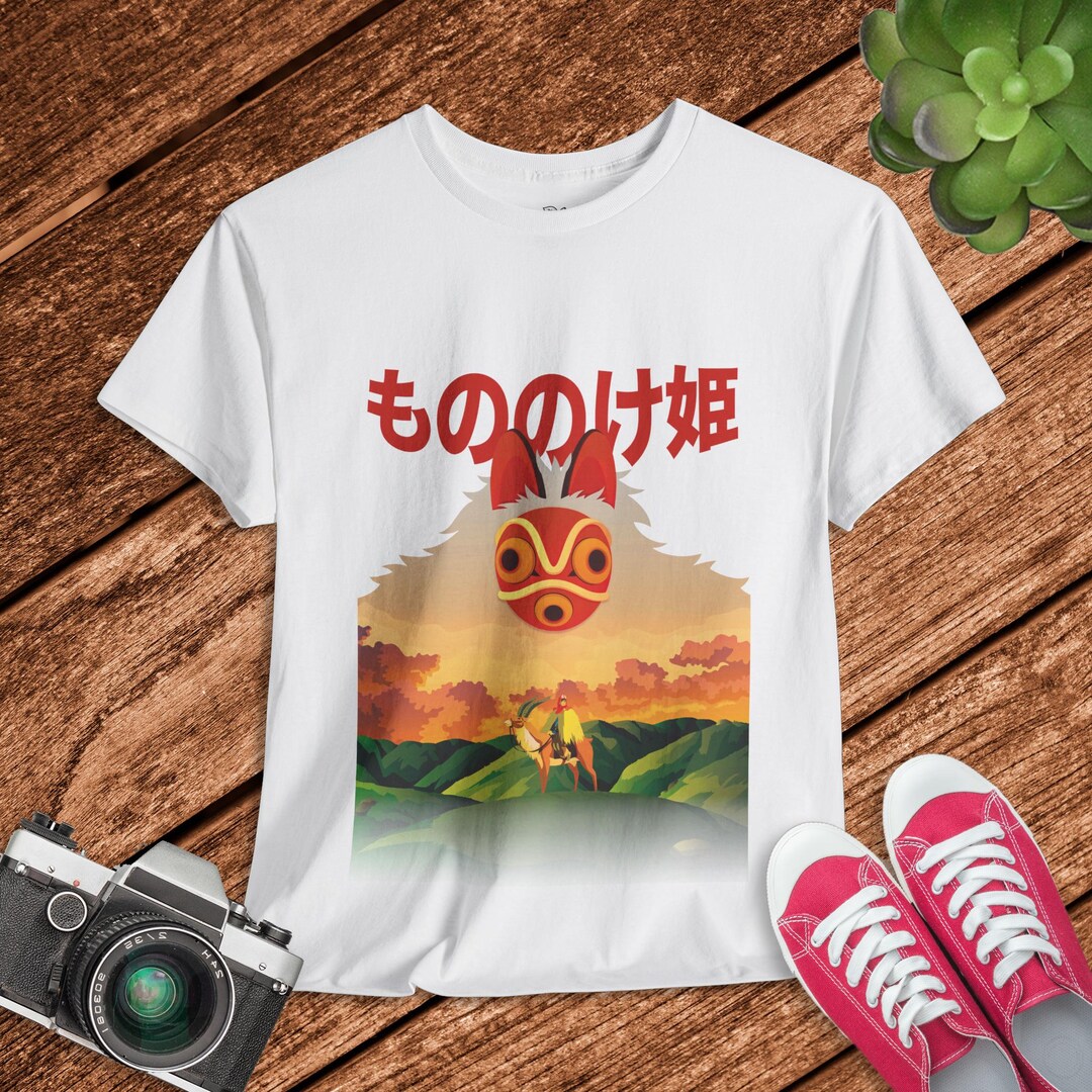 Princess Mononoke Anime T-shirt, Studio Ghibli Graphic Tee, Unisex ...