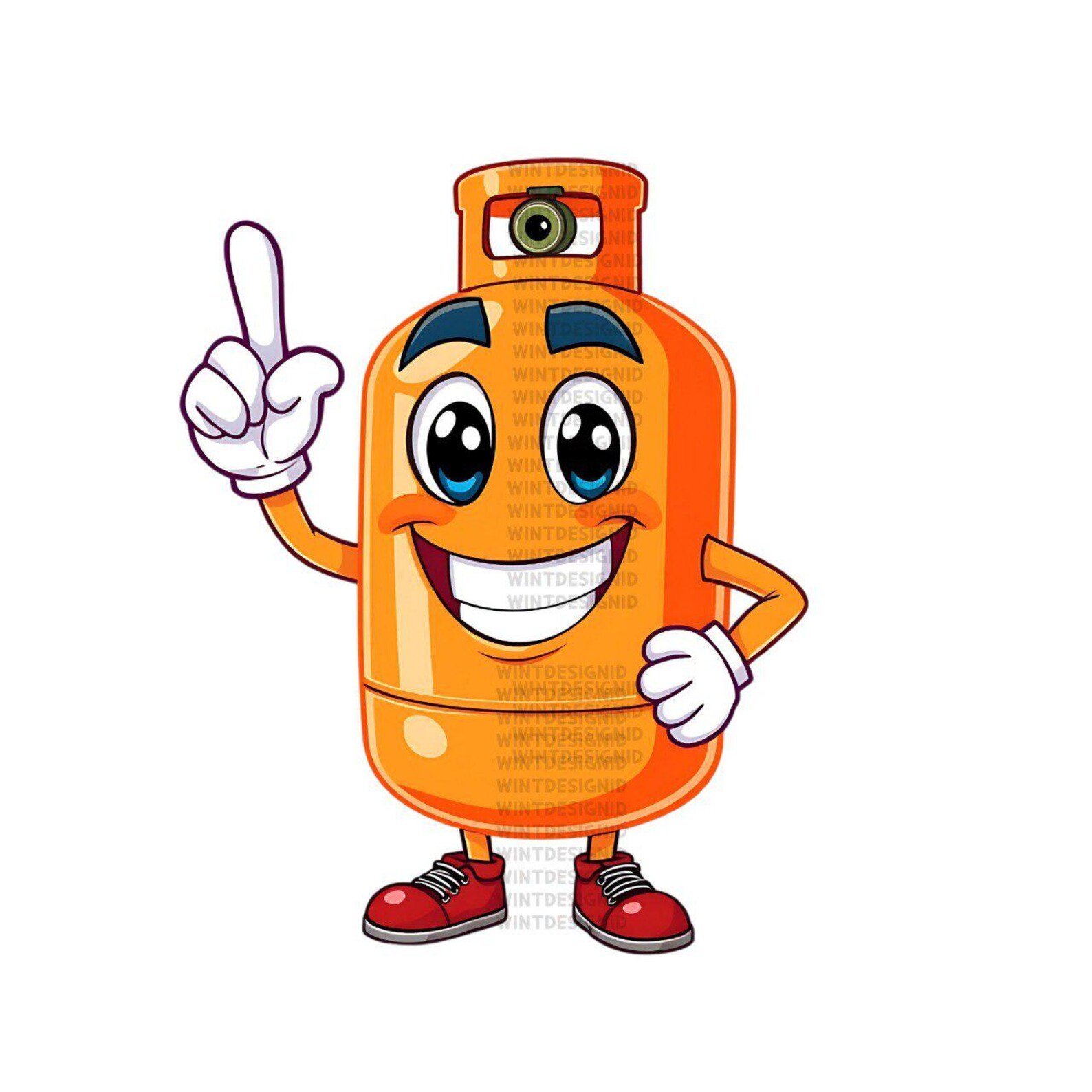 Orange Gas Tank Cartoon Vector Illustrations - Fun Mascot Character ...