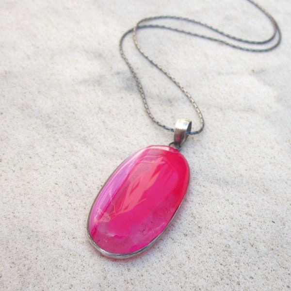 Pink Stone Pendant - Etsy