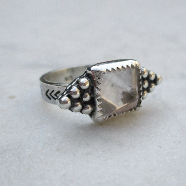 Silver Pyramid Ring - Etsy
