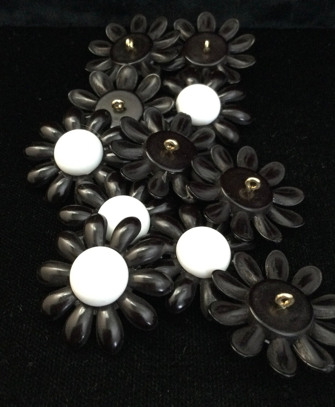 11 DAISY BUTTONS BLACK and White - Etsy