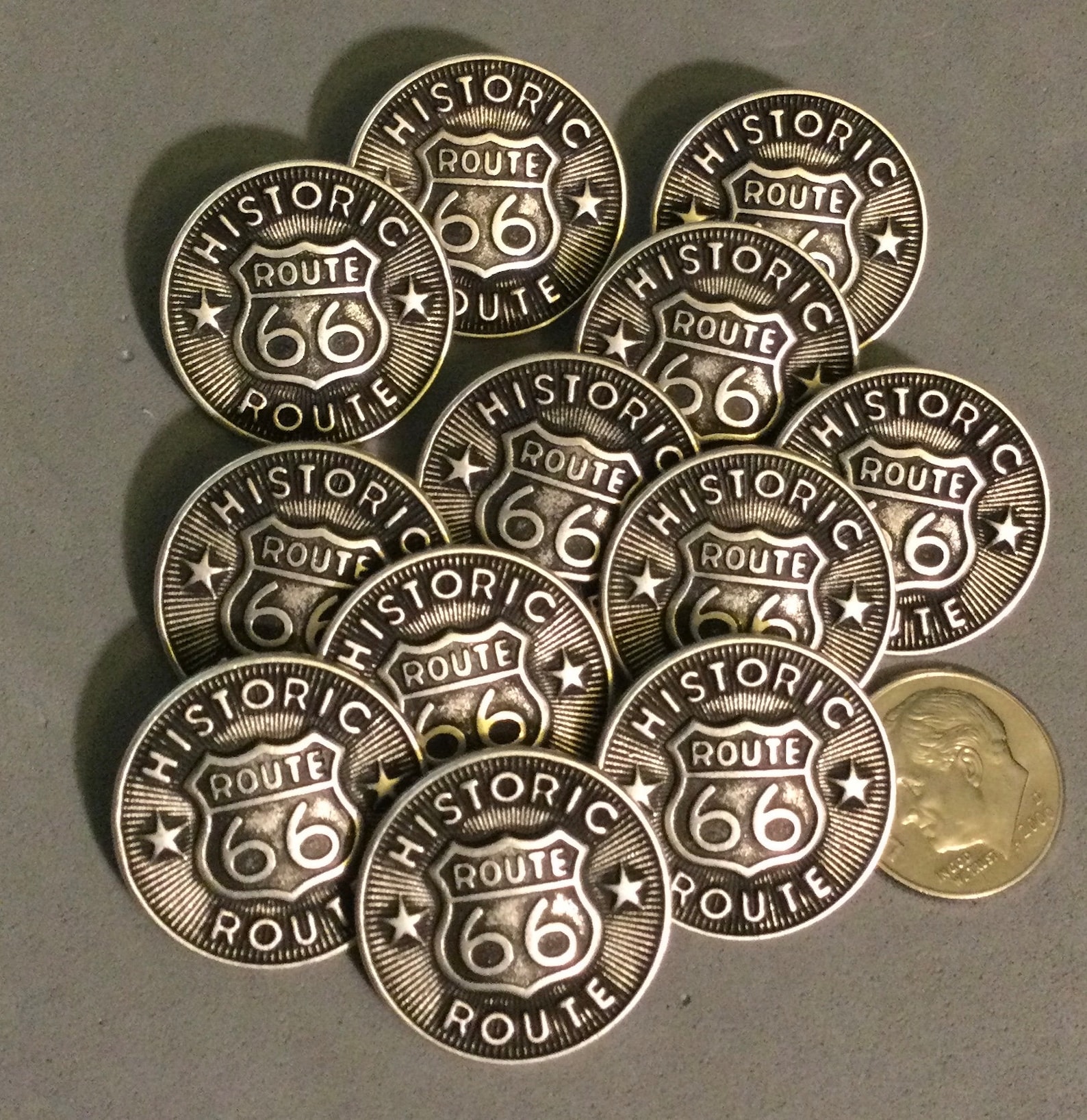 12 ROUTE 66 METAL BUTTONS, 7/8” - Etsy