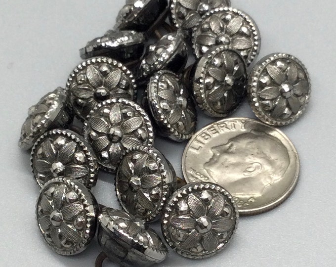 15 ANTIQUE TINTED METAL Buttons, Pigeon Eye Style - Etsy