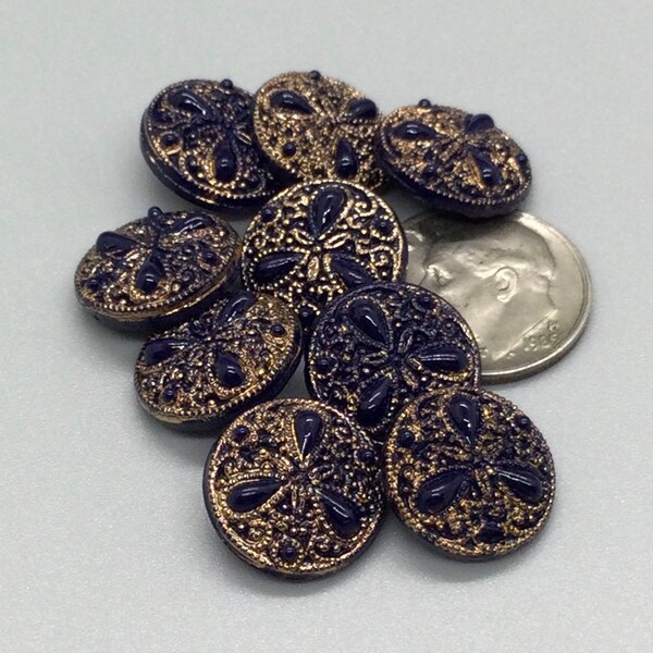 Blue Glass Buttons - Etsy