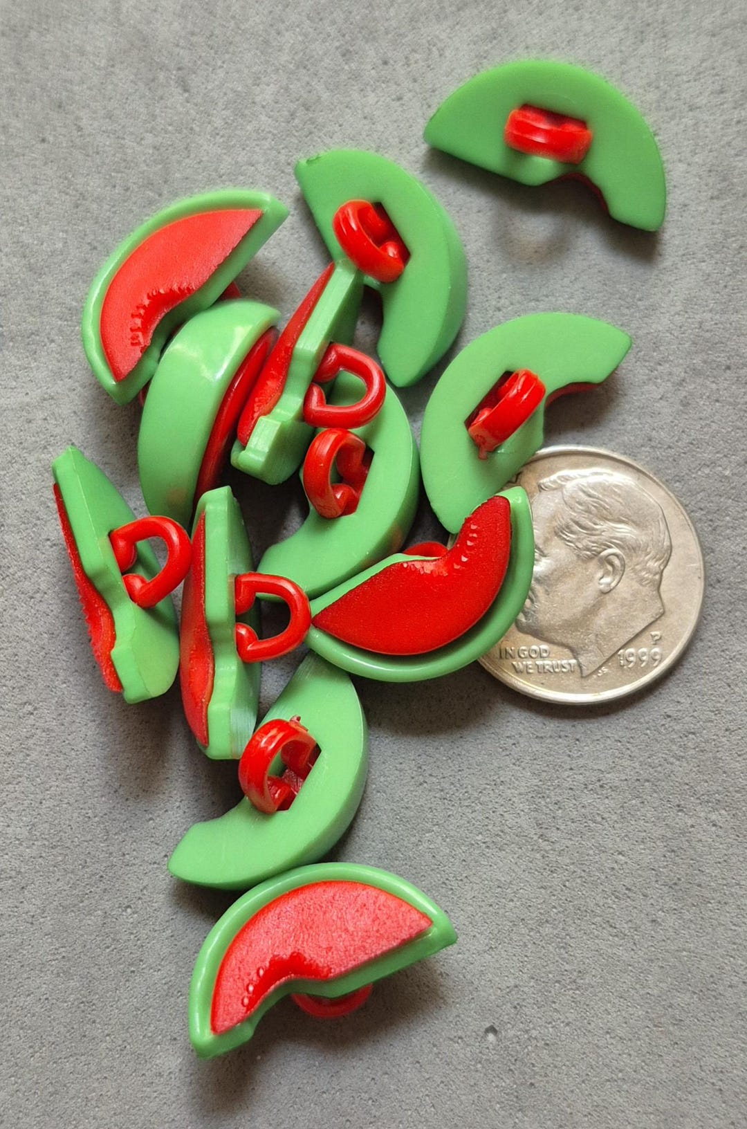 12 WATERMELON SLICE BUTTONS, Plastic - Etsy
