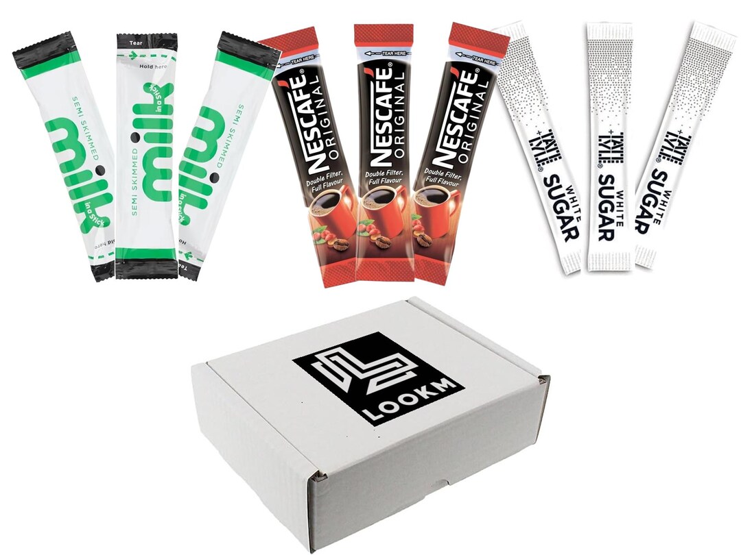 Coffee Milk and Sugar Sachets Bundle Handy Travel Pack 25 Individual ...
