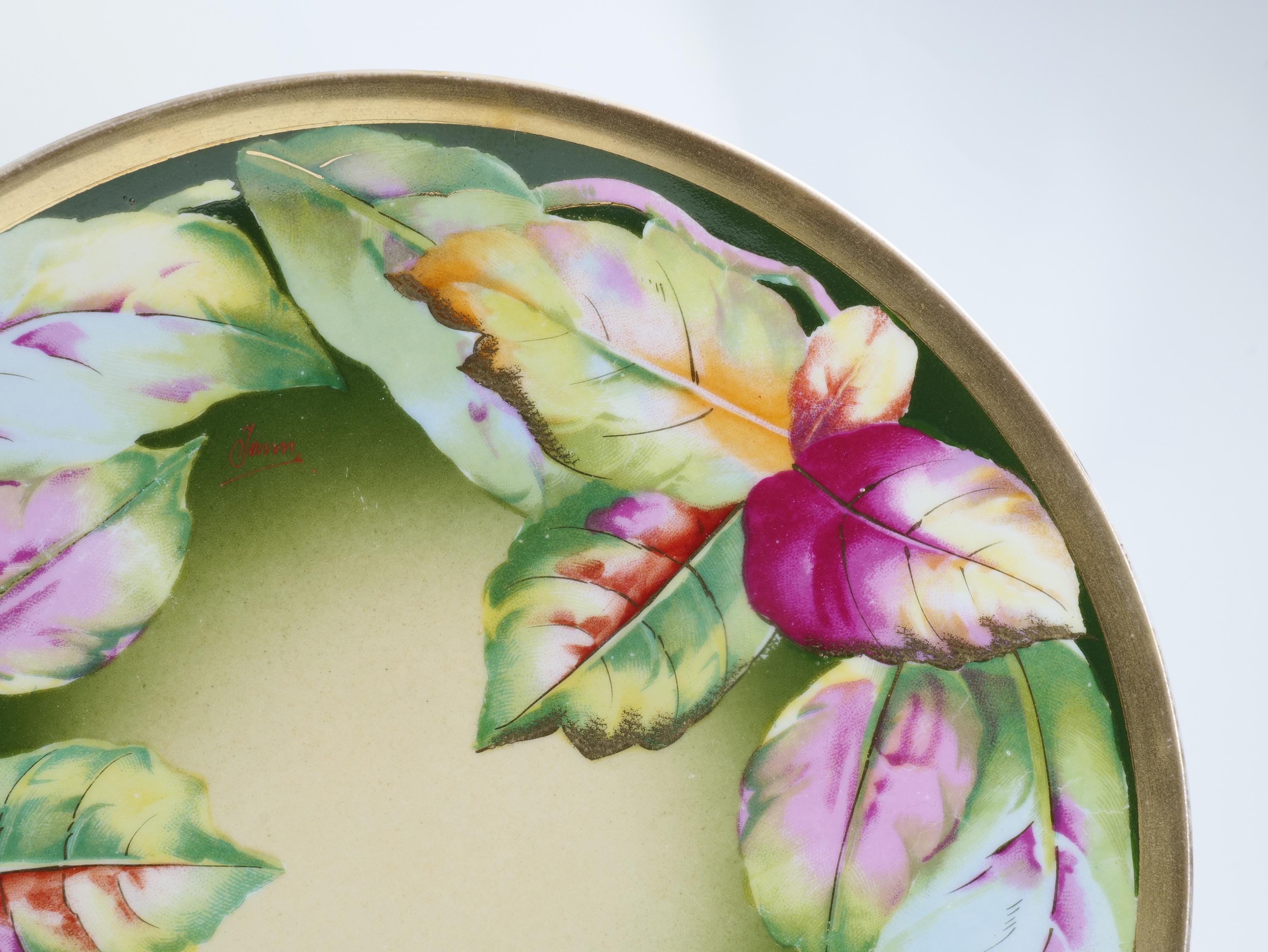 Vintage O&E.G. Royal Austria Porcelain Plate – Floral Leaf Design, Gold ...