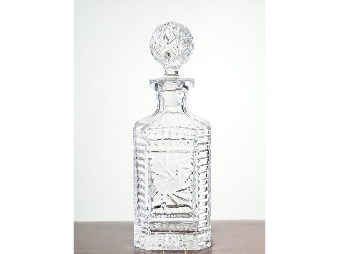 Vintage Cut Crystal Liquor Decanter With Stopper, Starburst Pinwheel ...