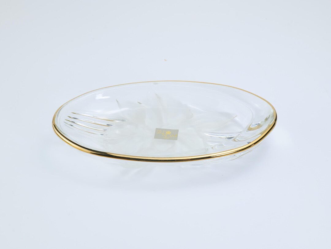 Vintage Studio Nova Crystal Serving Dish – Oval Gold Trim, Made in ...
