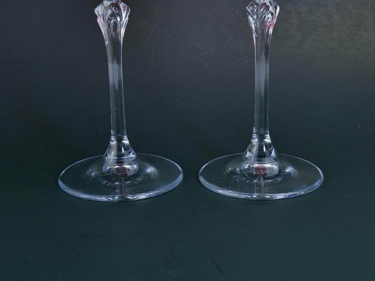 Vintage Ruby Red Cut Crystal Wine Glasses – Diamond Pattern, Set of 2 ...