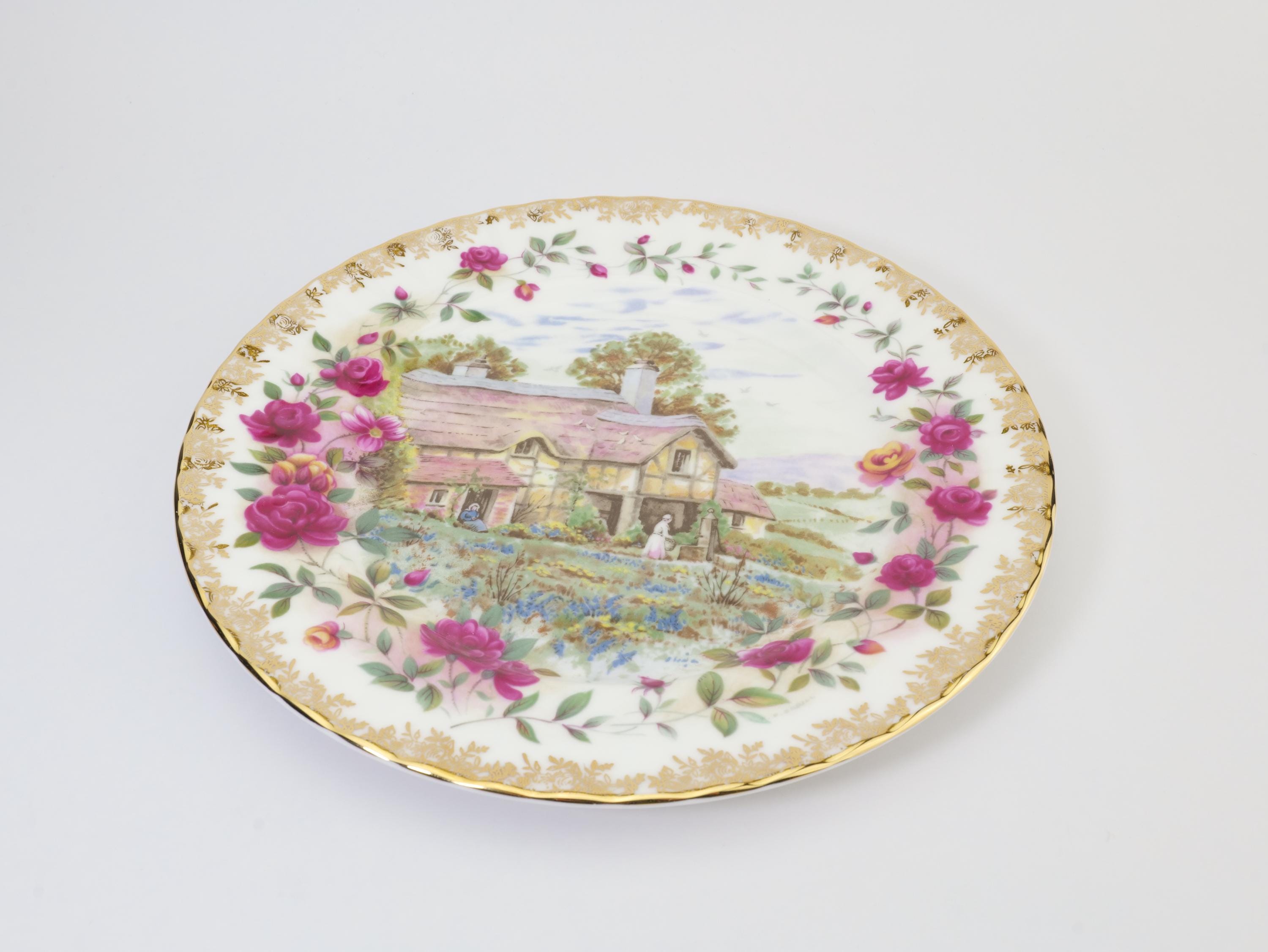Royal Albert Four Seasons Plate Spring Cottage Scene, Bone China, F.F ...