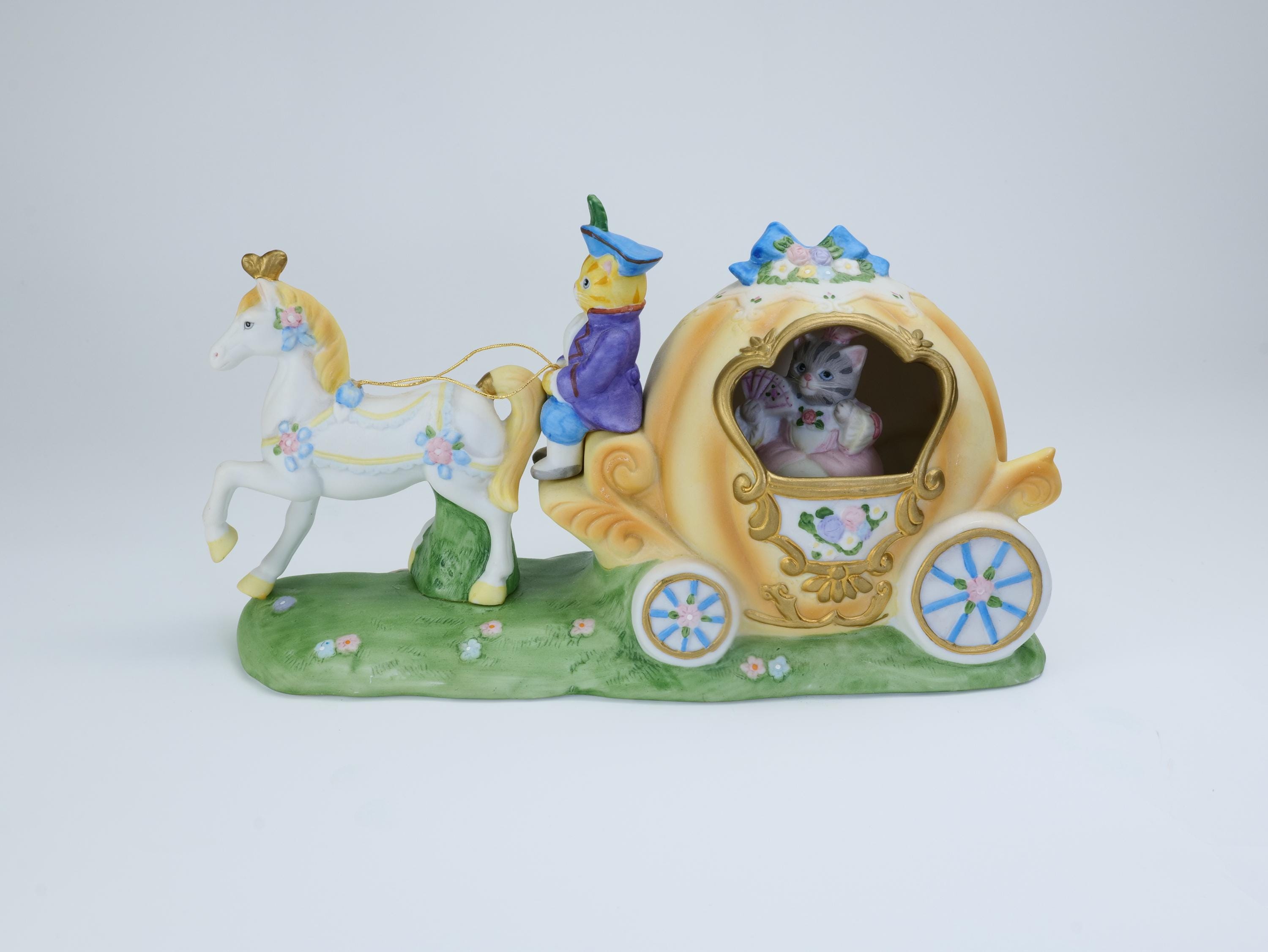 Vintage Schmid Kitty Cucumber Music Box, Cinderella's Carriage - Etsy