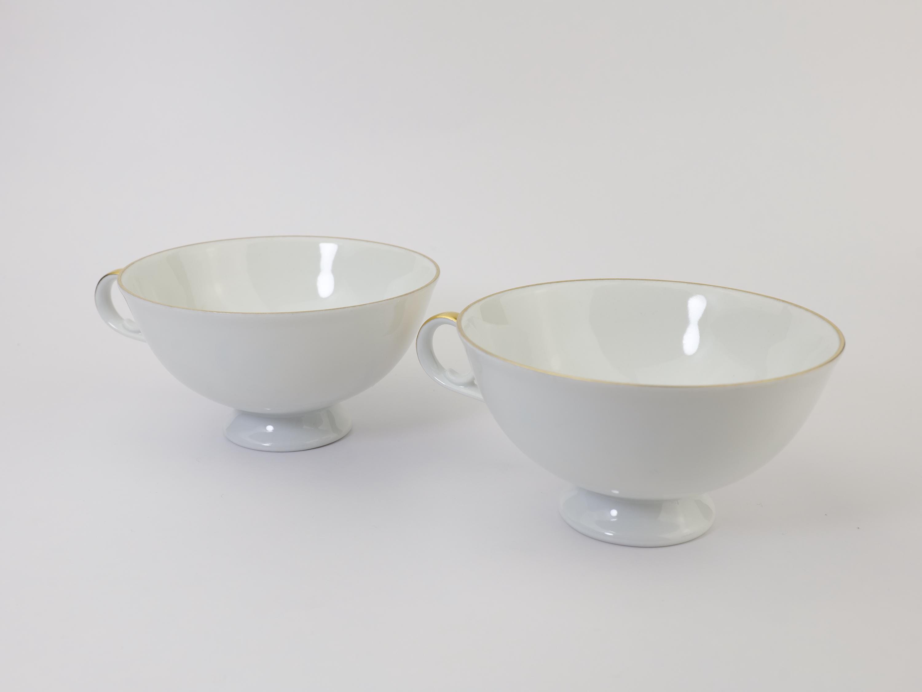 Vintage Kaiser Porcelain Tea Cups, Chrysiana Floral Gold Trim, Made in ...
