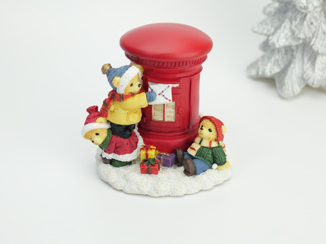 Hand-painted Cherison Christmas Teddy Bear Family Figurine, Holiday ...