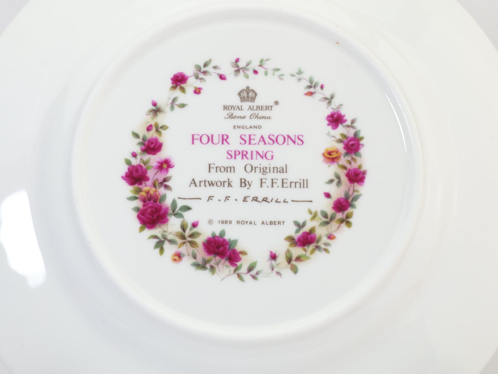 Royal Albert Four Seasons Plate Spring Cottage Scene, Bone China, F.F ...